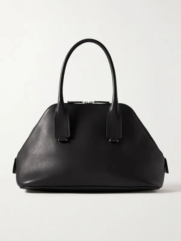 THE ROW Devon Medium Leather Tote - Black