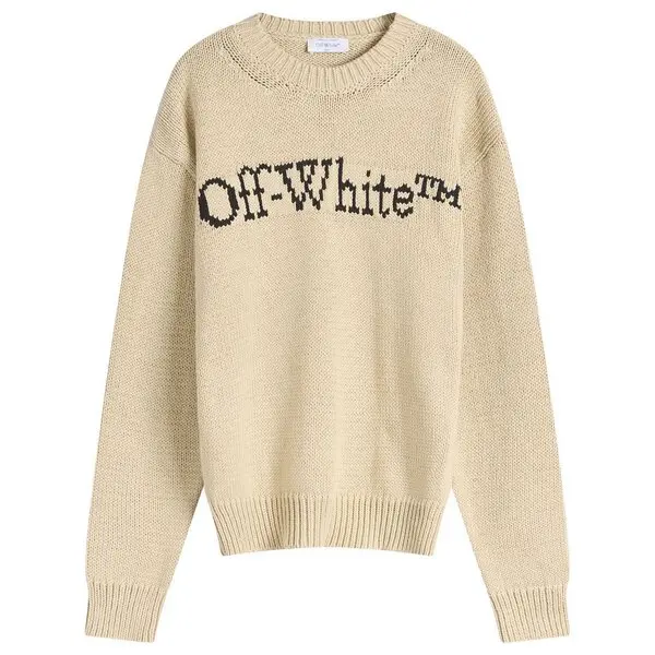 Off-White Big Bookish Crewneck Knit - Crème Brulee