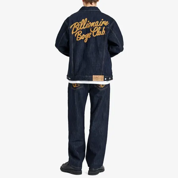 BILLIONAIRE BOYS CLUB Script Logo Denim Trucker Jacket