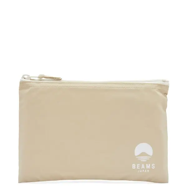 BEAMS Logo A5 Flat Pouch - Beige