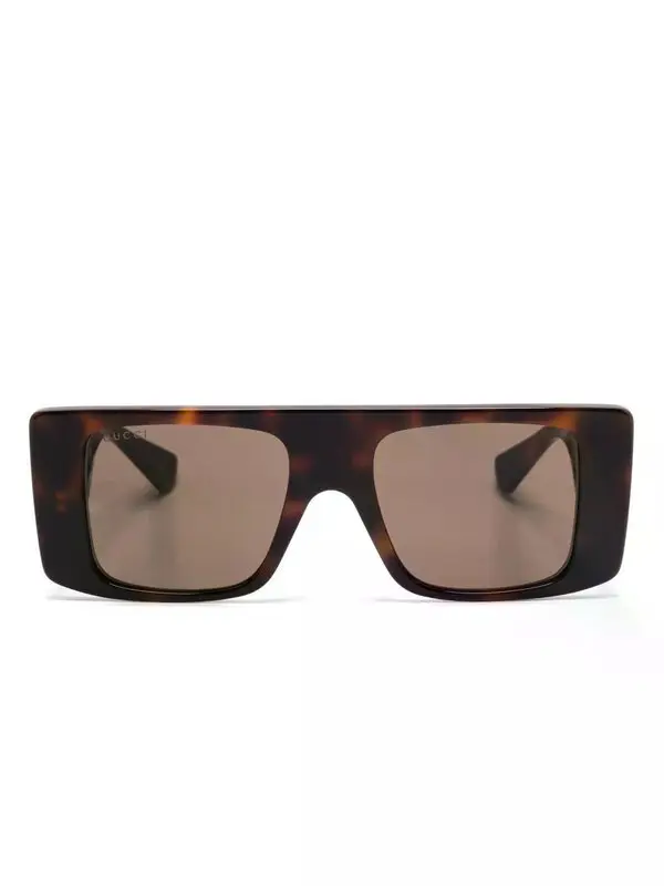 Gucci Rectangle-frame Sunglasses - Brown