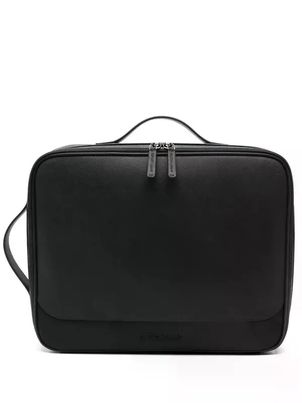 Emporio Armani Logo-embossed Laptop Bag - Black