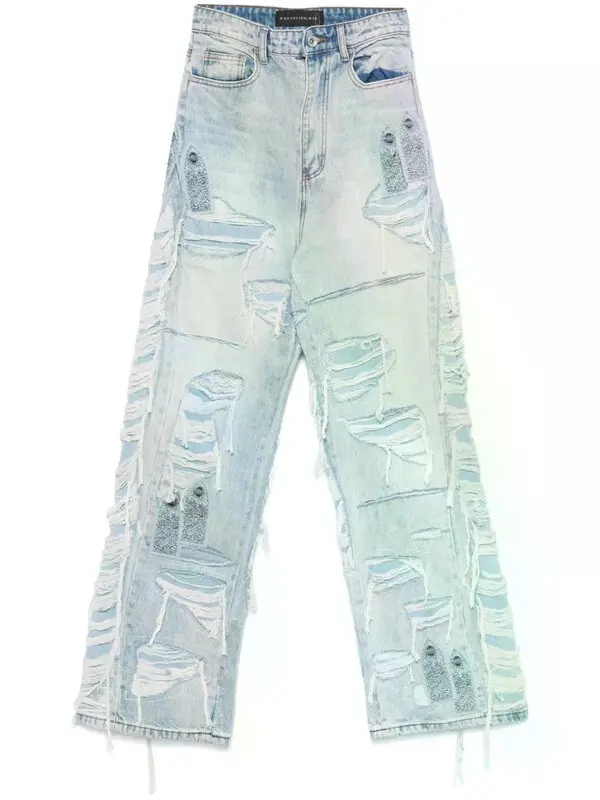 WHO DECIDES WAR BY EV BRAVADO Full Distress Arch Jeans