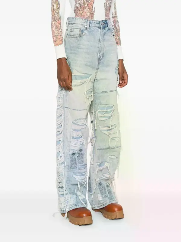 WHO DECIDES WAR BY EV BRAVADO Full Distress Arch Jeans