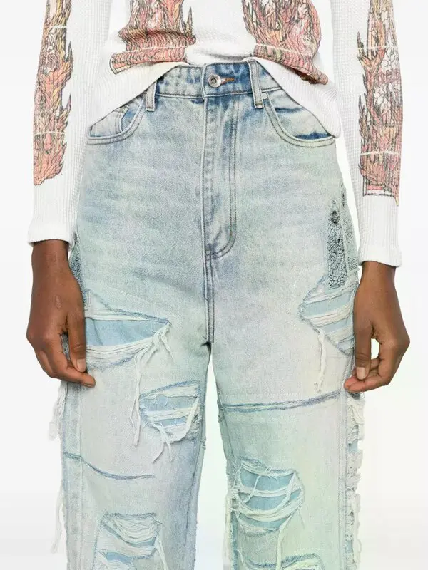 WHO DECIDES WAR BY EV BRAVADO Full Distress Arch Jeans