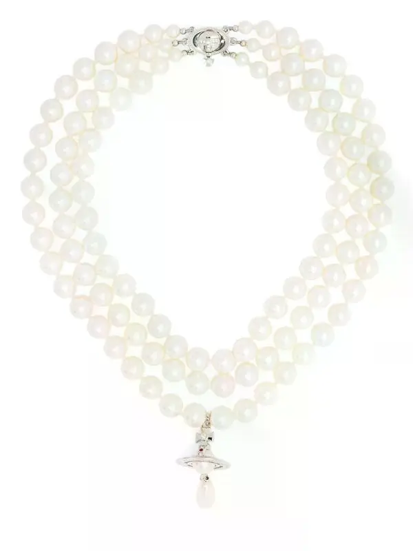 VIVIENNE WESTWOOD Three-row Pearl Choker - White