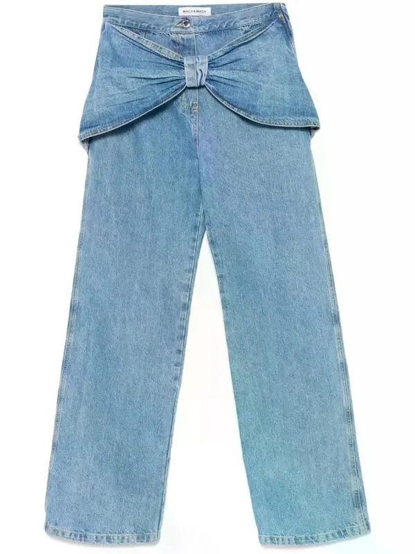 Mach & Mach Bow-detailed Straight Leg Jeans