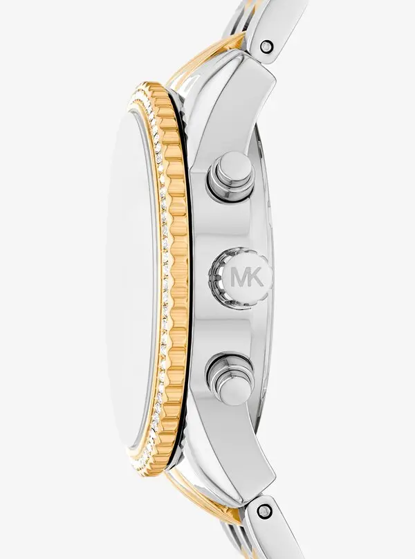 Michael Kors Mini Bryant Pavé Two-tone Watch - Silver