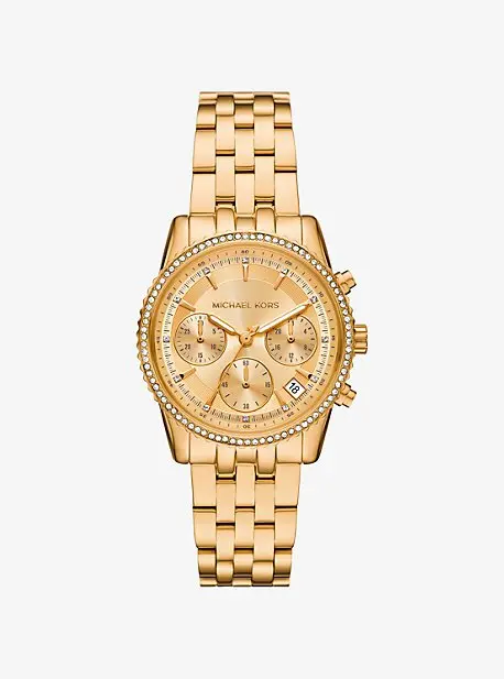 Michael Kors Bryant Pavé Watch - Gold