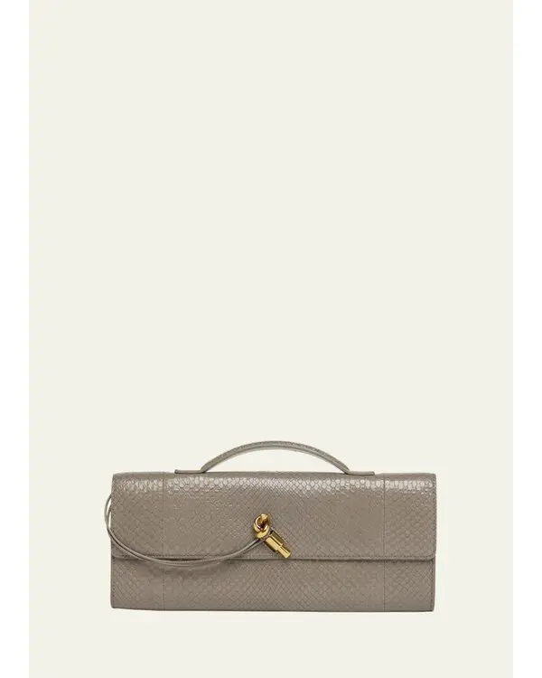Bottega Veneta Andiamo Python Clutch Bag