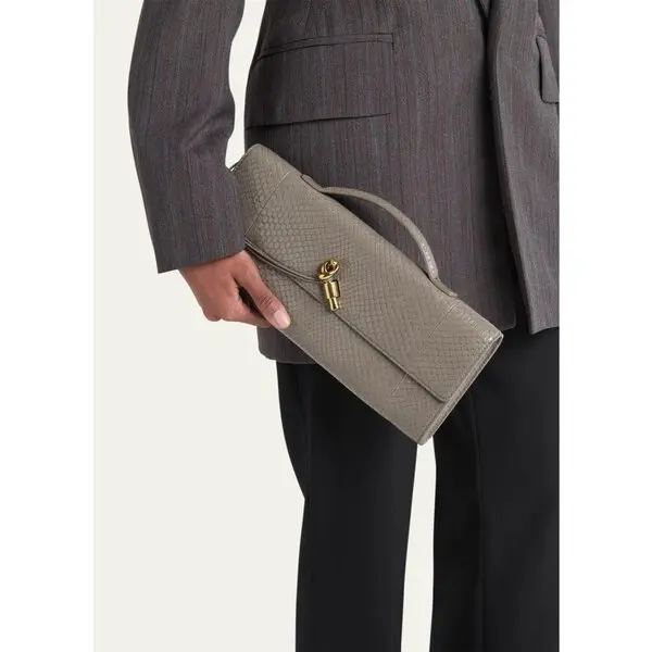 Bottega Veneta Andiamo Python Clutch Bag