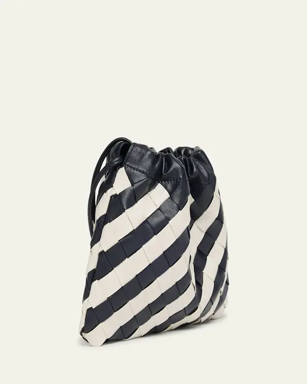 Bottega Veneta Small Striped Leather Pouch Crossbody Bag