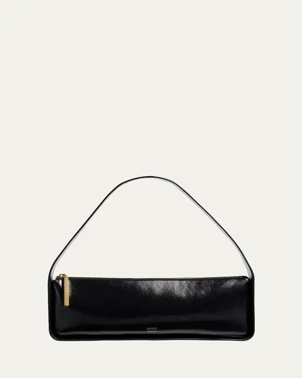 Khaite Lori Crackle Patent Leather Shoulder Bag - Black