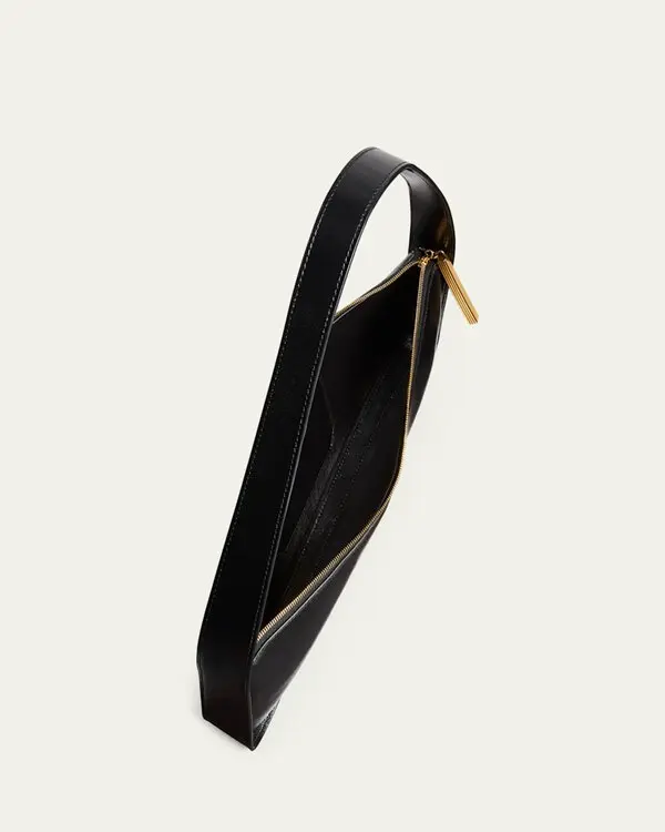 Khaite Lori Crackle Patent Leather Shoulder Bag - Black