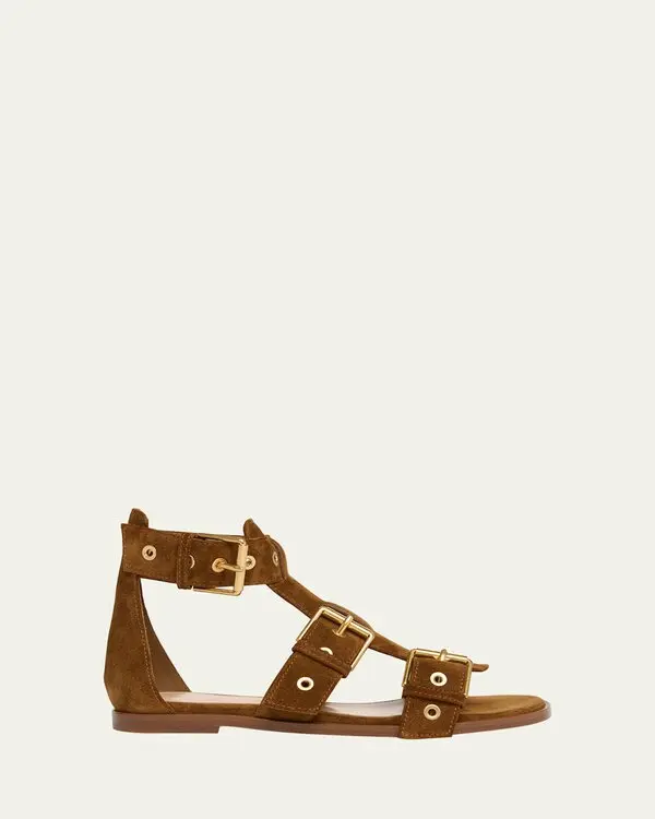 GIANVITO ROSSI Suede Gladiator Sandals - Texas