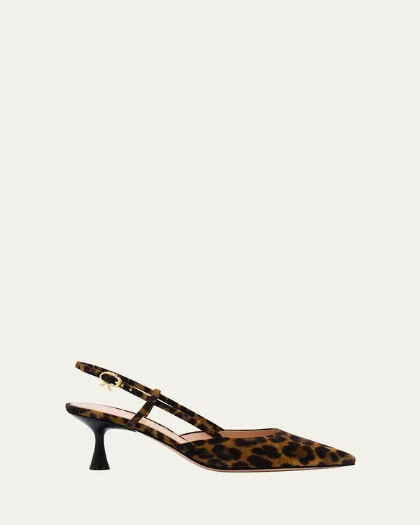 GIANVITO ROSSI Ascent Slingback Pumps - Leopard Print