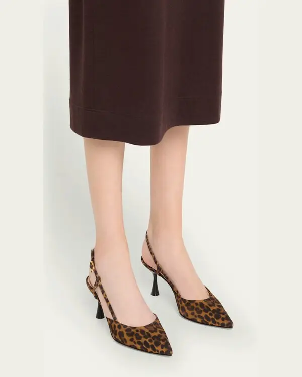 GIANVITO ROSSI Ascent Slingback Pumps - Leopard Print