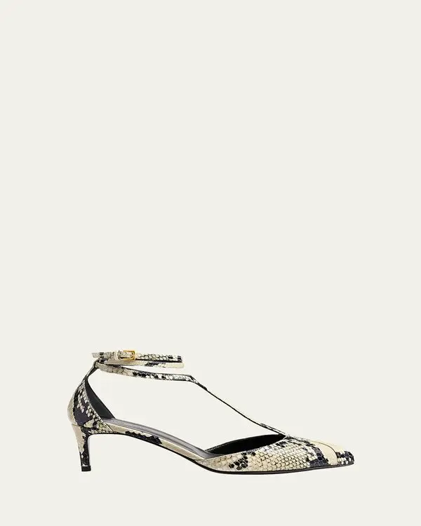 Khaite Mia Snake-effect Leather Pumps