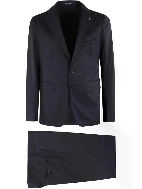 Tagliatore Single Breasted Wool Suit - Black