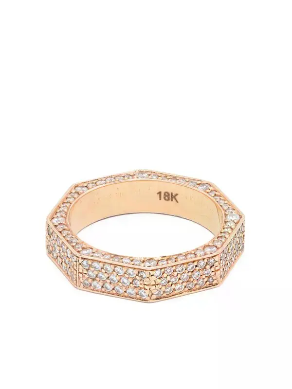 Shay 18k Rose Gold Diamond Band Ring - Pink