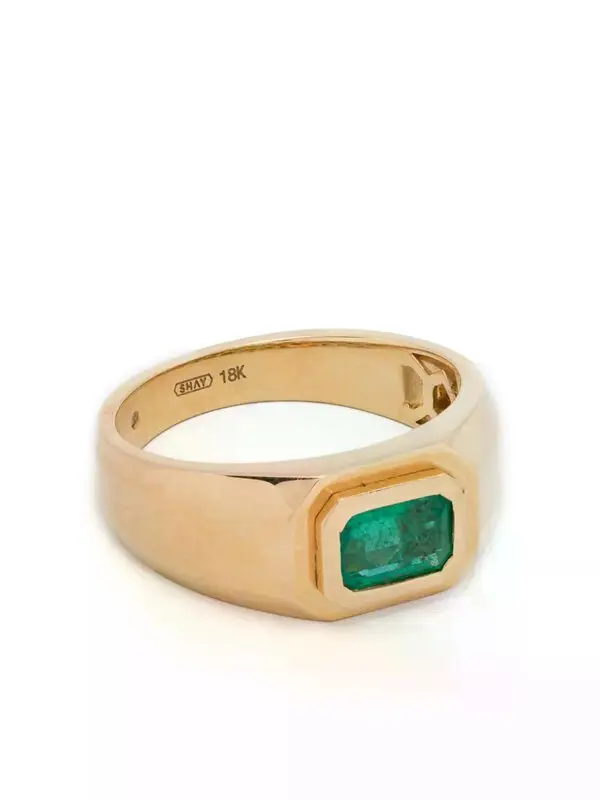 Shay 18k Yellow Emerald Signet Ring - Gold
