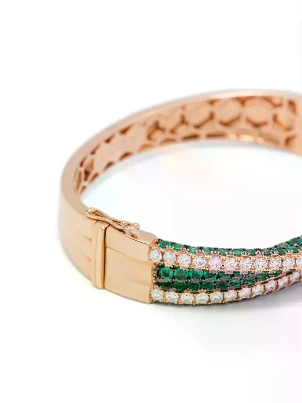 Shay 18k Rose Gold Emerald And Diamond Bracelet