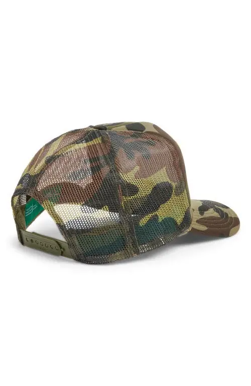 FRIDAY FEELIN’ Sunray Smile Patch Trucker Hat - Camo