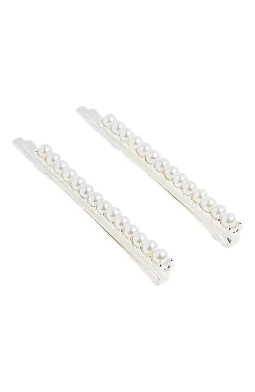 NUME Pearl Hair Pin Set - Silver