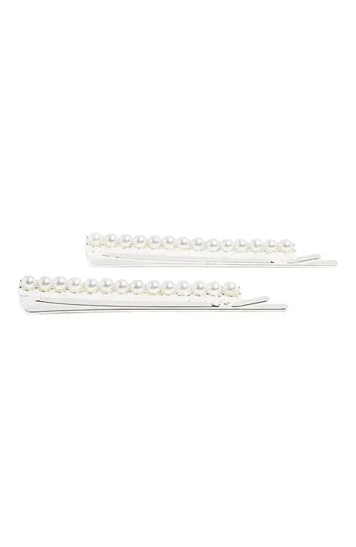 NUME Pearl Hair Pin Set - Silver