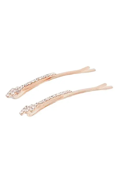 NUME Zig Zag Rhinestone Hair Pin - Rose Gold