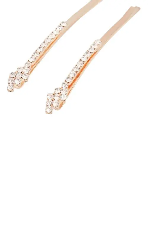 NUME Zig Zag Rhinestone Hair Pin - Rose Gold