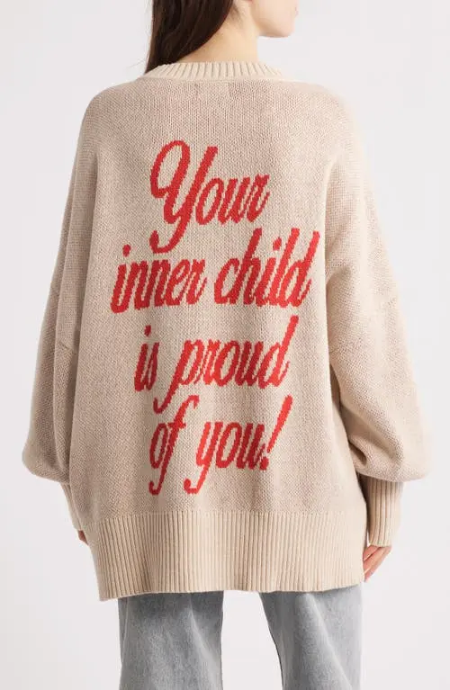 DRESSED IN LALA Teddy Bear Oversized Sweater