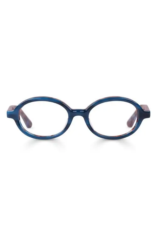 Eyebobs Look Out 54mm Oval Reading Glasses - Blue Jay Layered