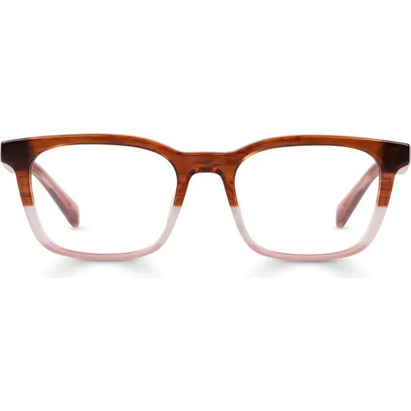 Eyebobs Brain Break Square Reading Glasses - Walnut/ Grey/ Blush Crystal