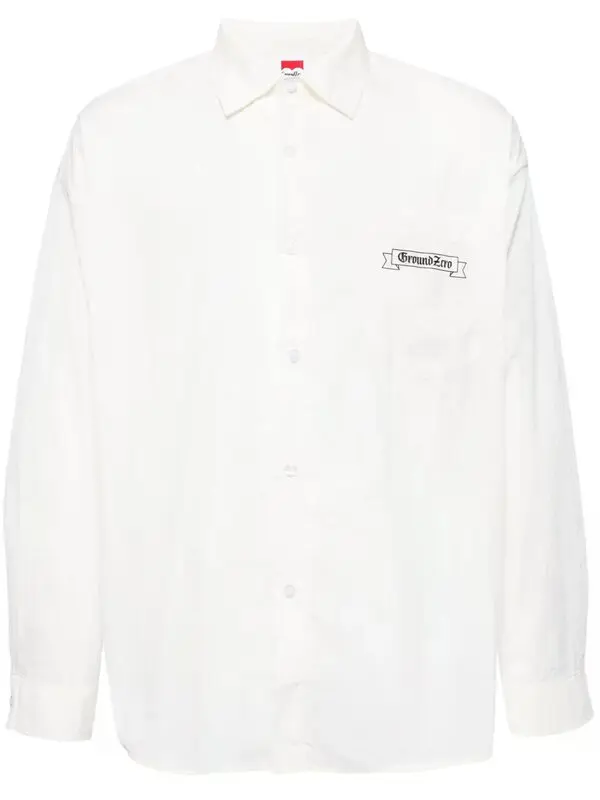 GROUND ZERO Logo-print Long-sleeve Shirt