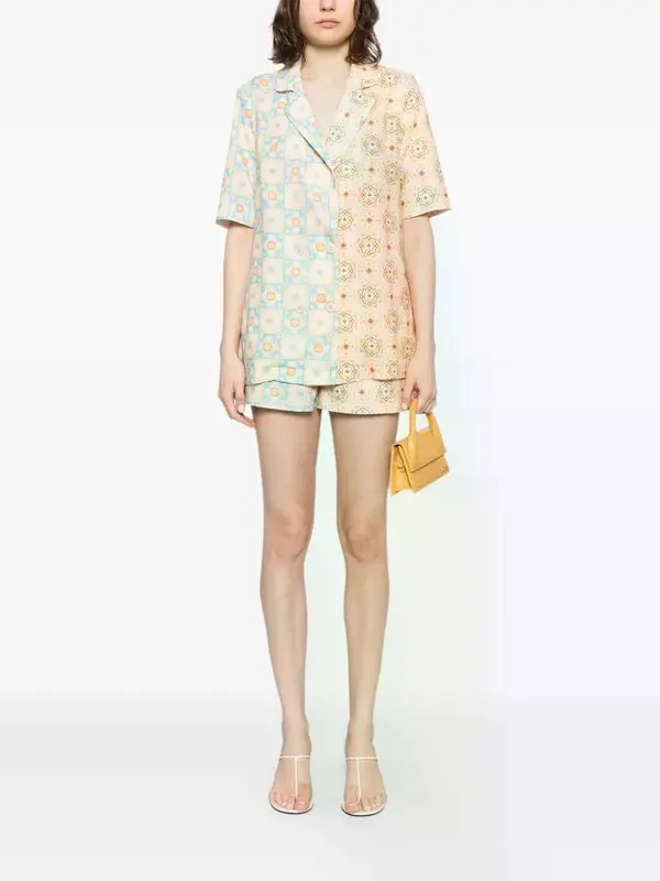 NEVER FULLY DRESSED Graphic-print Short-sleeve Blazer