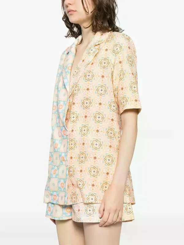 NEVER FULLY DRESSED Graphic-print Short-sleeve Blazer