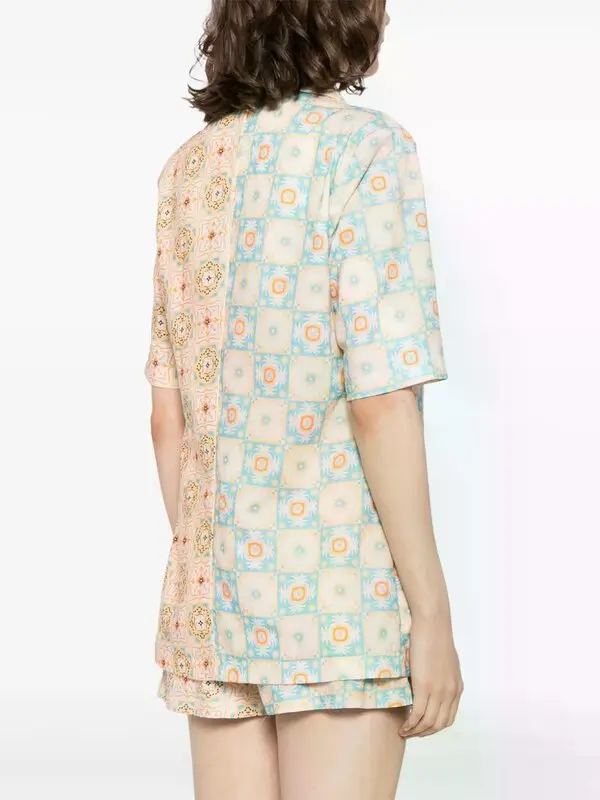 NEVER FULLY DRESSED Graphic-print Short-sleeve Blazer
