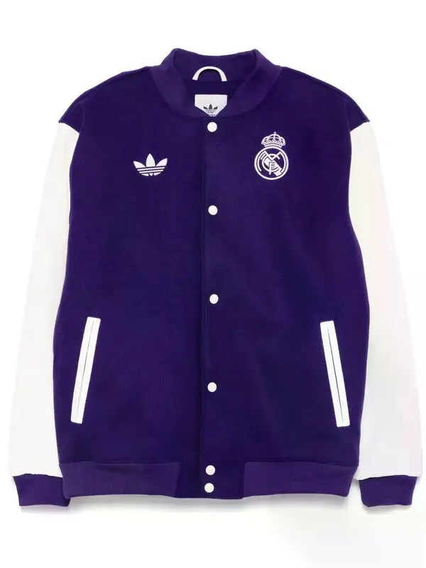 Adidas Trefoil-embroidered Bomber Jacket - Purple