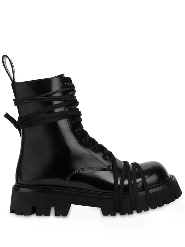 Moschino Lace-up Biker Boots