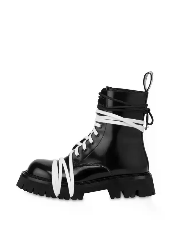 Moschino Lace-up Biker Boots