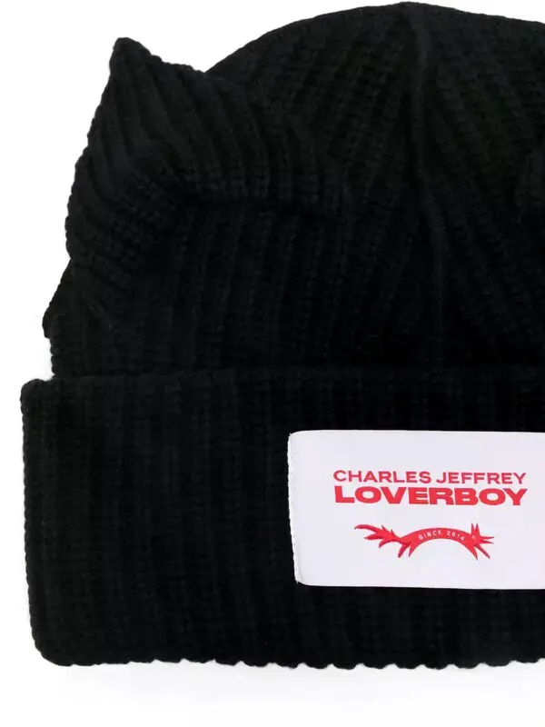 CHARLES JEFFREY Chunky Ears Beanie - Black