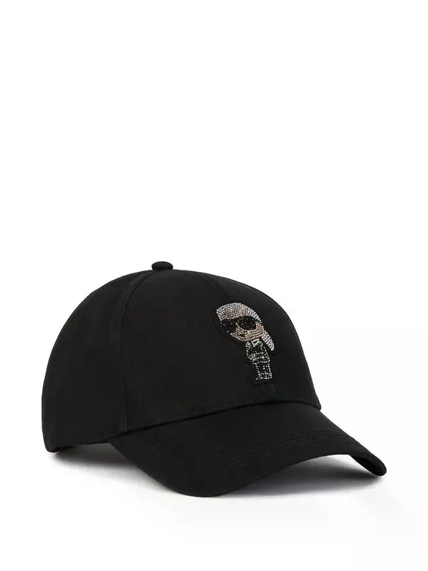 Karl Lagerfeld Ikon Rhinestone Cap - Black