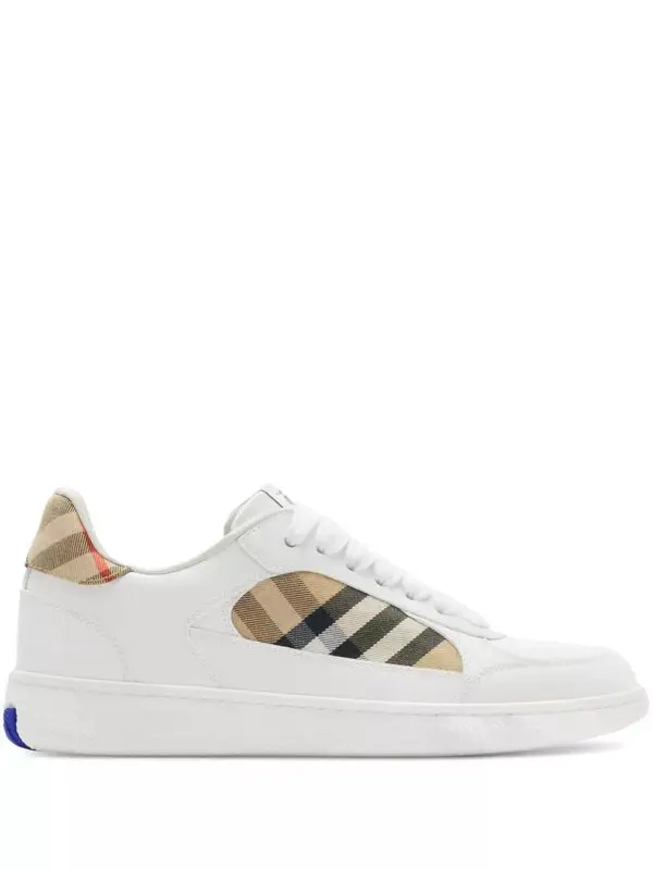 Burberry Checked Sneakers - White