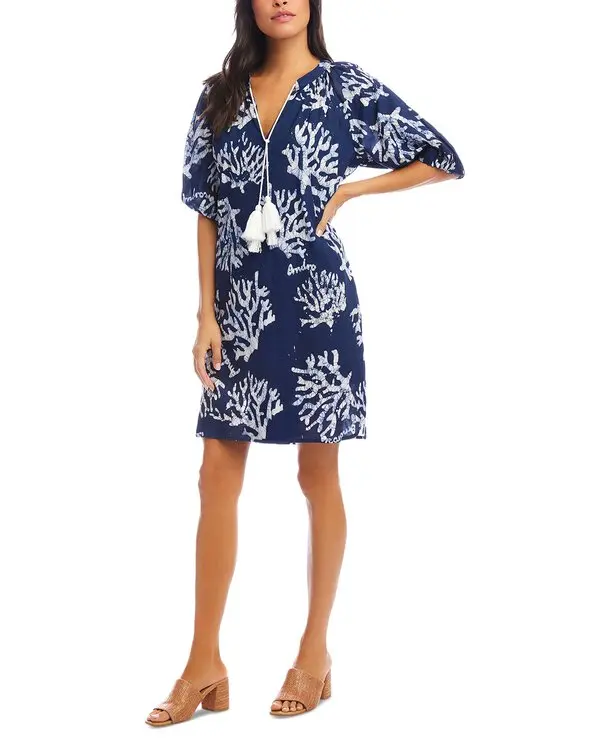 Karen Kane Puff Sleeve Tassel Dress