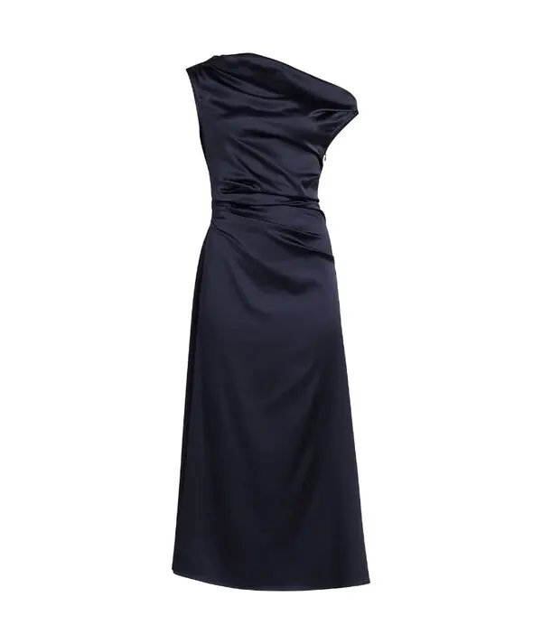 Staud Phare Silk Blend Dress - Navy