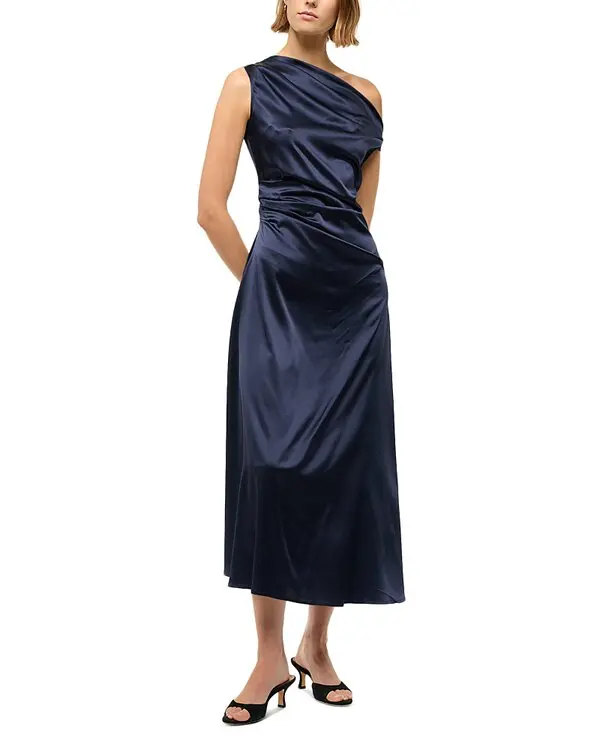 Staud Phare Silk Blend Dress - Navy