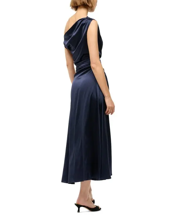 Staud Phare Silk Blend Dress - Navy