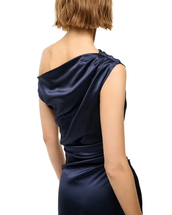 Staud Phare Silk Blend Dress - Navy
