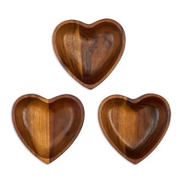 NAMBE Eat Your Heart Out Small Bowls, Set Of 3 - Brown